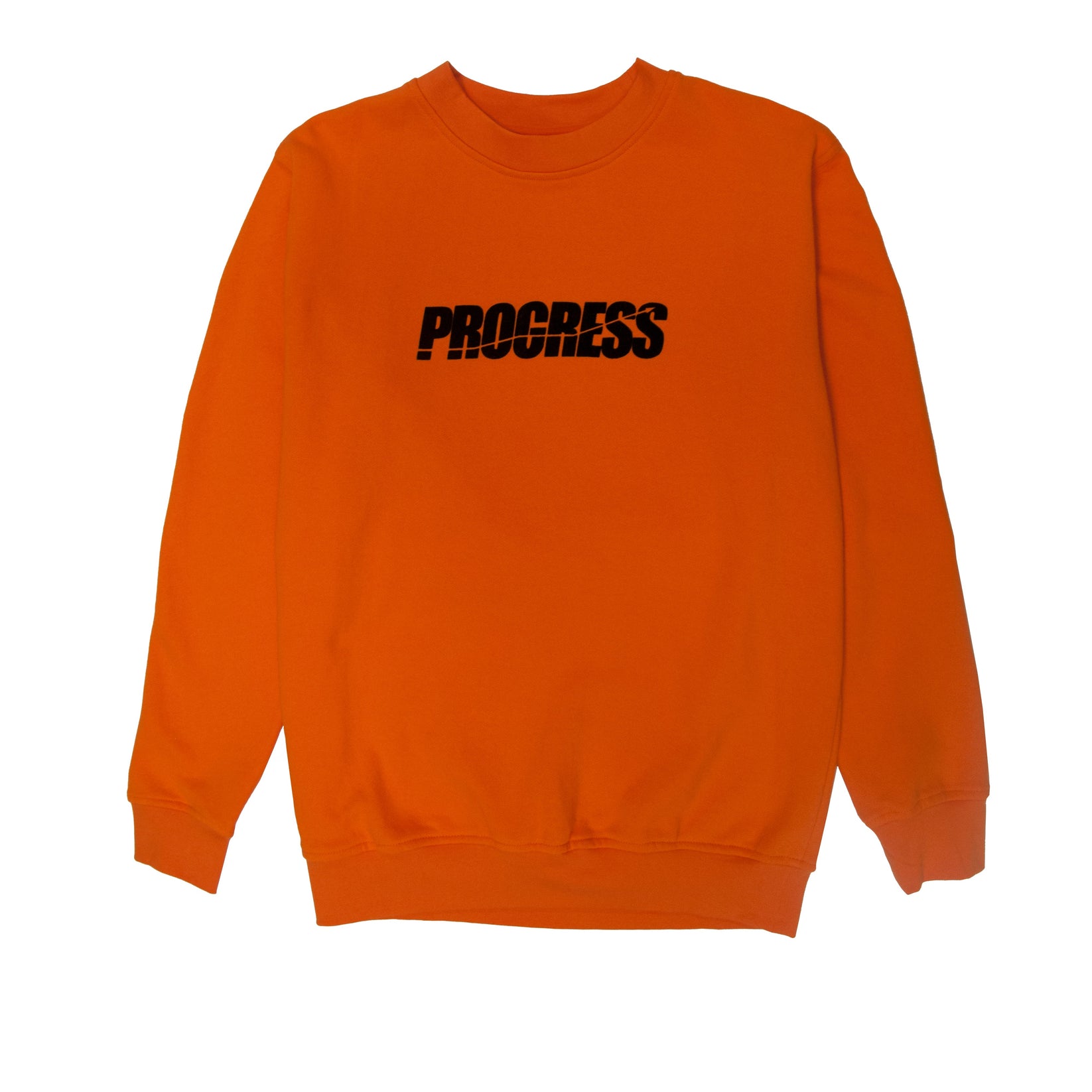 Felt Logo Sweatshirt Black on Orange – PROGRESS®